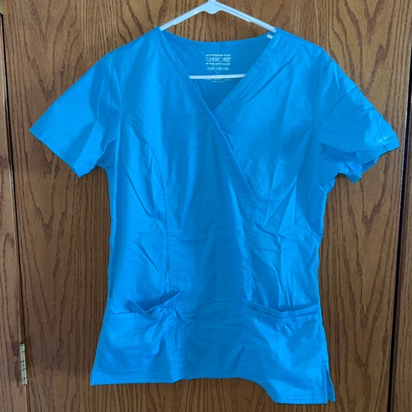Cherokee | Tops | Womens Cherokee Small Light Blue Scrub Top | Poshmark